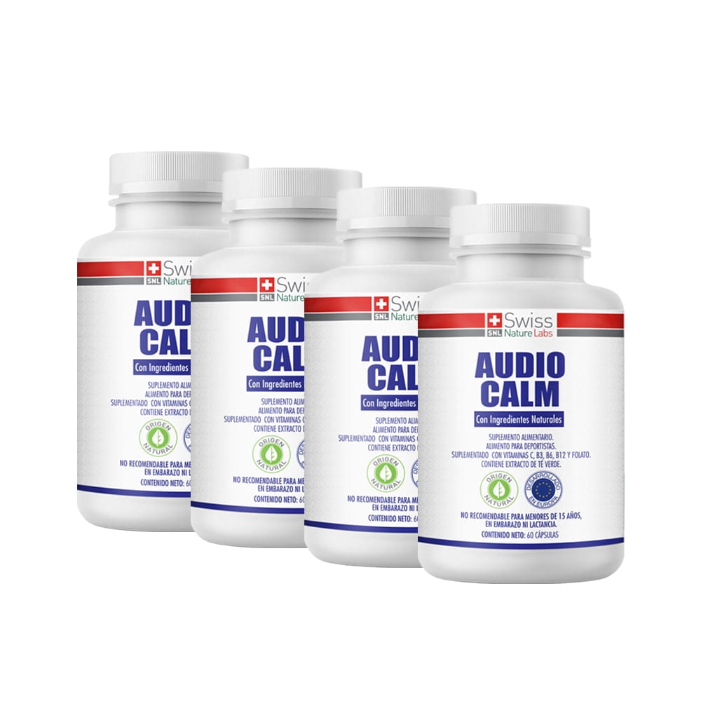 Pack 4 Suplemento Natural Tinnitus Audio Calm Salud Auditiva Alivio | Lider