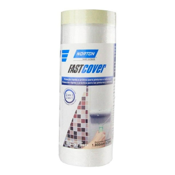 Fast Cover Plástico Protector con Cinta de Enmascarar 33m x 1.8m | Lider