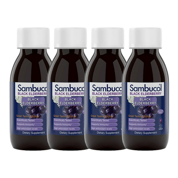 Sirope Sambucol Black Elderberry Sambucus Original, 120 ml, paquete de 4 | Lider
