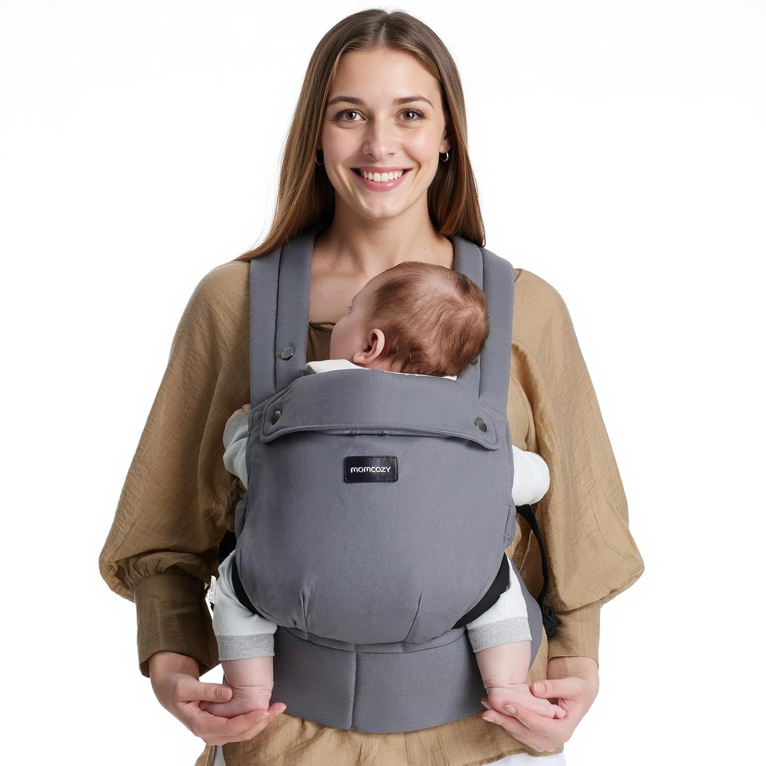 Momcozy Portabebés Ergonómico, Cangurera Manos Libres Multifuncional para Bebés de 3.5 a 20 kg ...