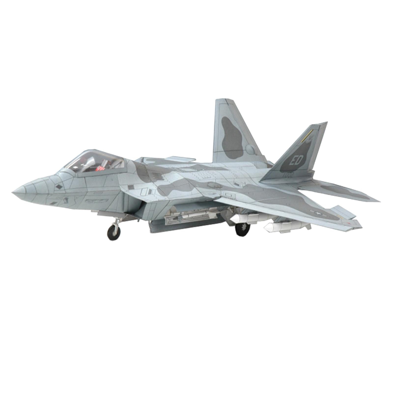 3D F22 Fighter Assemble Paper Model Kit Building Blocks Para Niños ...