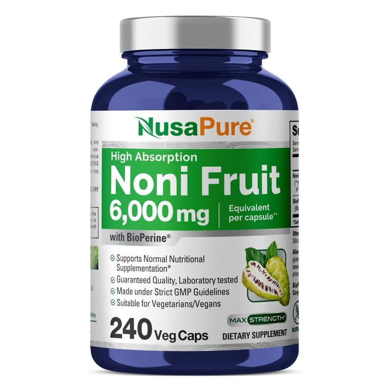 Suplemento de extracto de fruta de noni de NusaPure, 6000 mg, 240 ...
