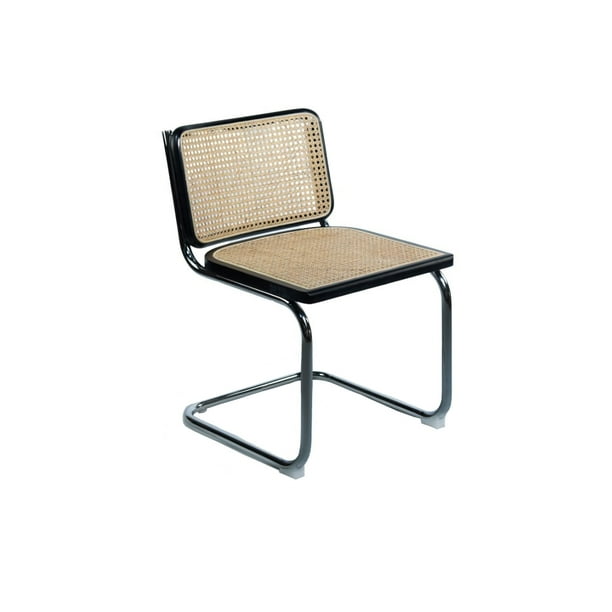 Silla cesca natural con bordes negros 47x57x74 cm | Lider