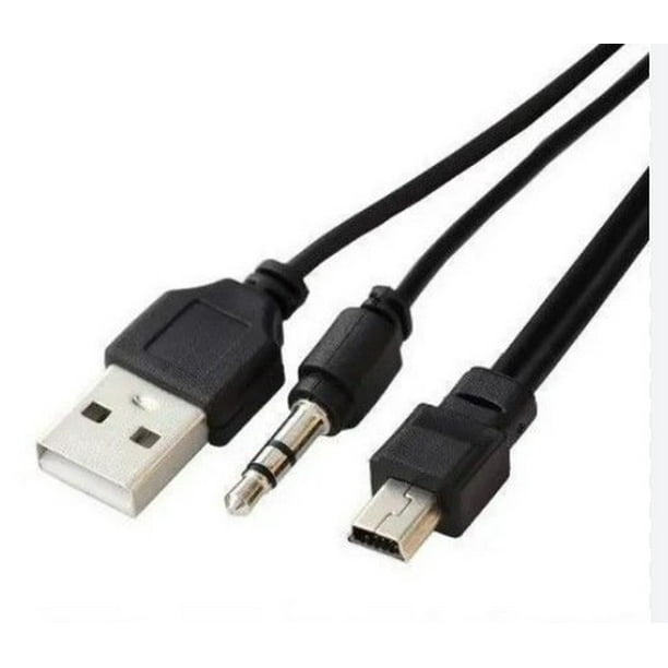 Cable Triple Mini Usb V3 Y Plus Auxiliar Parlante Jack 35mm | Lider