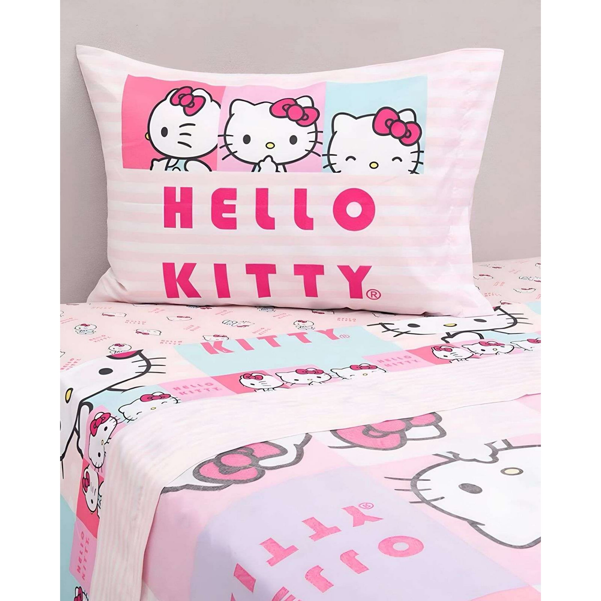 Juego Sábana infantil Hello Kitty plaza y media Mashini 01 | Lider