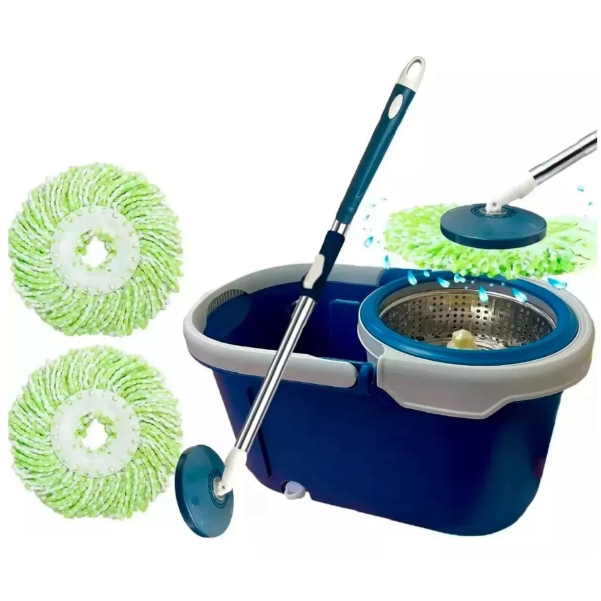 Mopa Giratoria Trapeador Spin 360° con Balde Centrífuga en color Azul ...