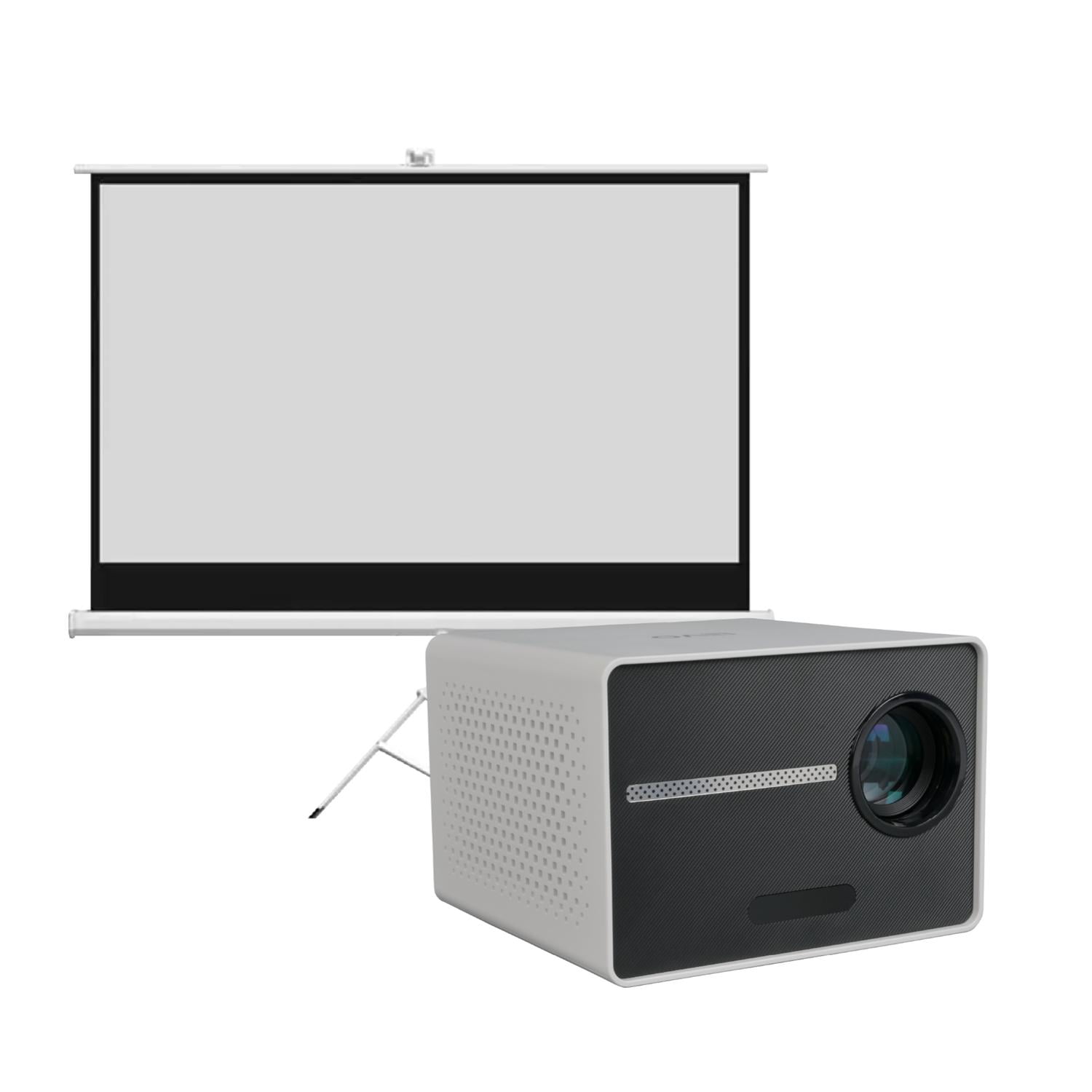 Proyector Portatil Mini Halo 9000lm + Telón 60" LEVO blanco | Lider