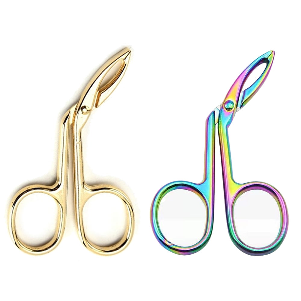Pinzas para cejas con forma de tijera, de acero inoxidable, con mango ...