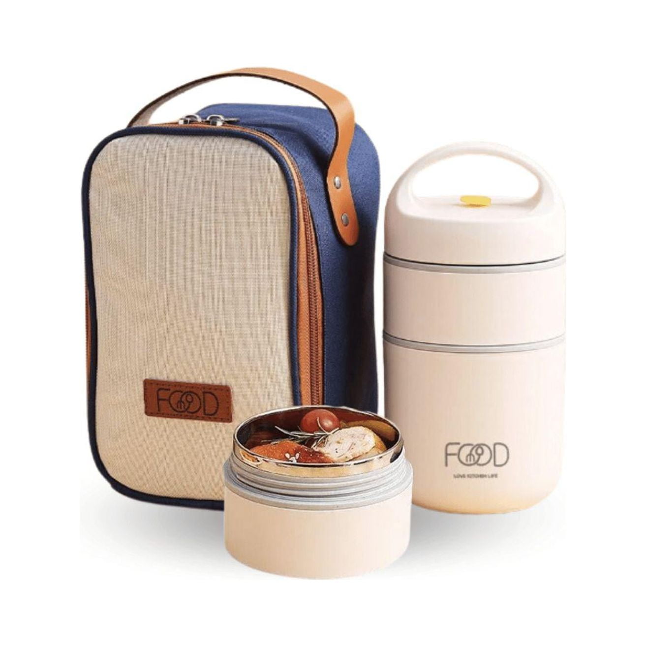 Termo Para Comida Con Bolso Térmico Blanco | Lider