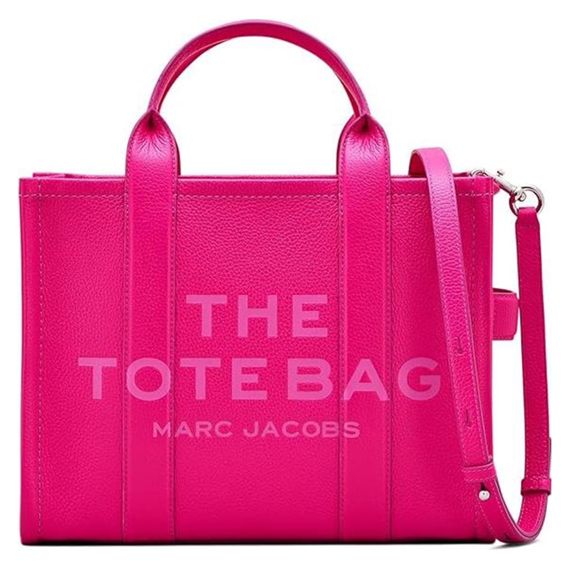 Cartera Marc Jacobs The Leather Medium Tote Bag Hot Pink H004L01PF21 ...