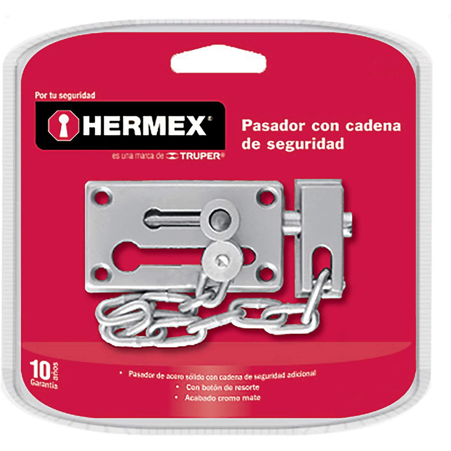 Picaporte con cadena Cromo - Hermex | Lider