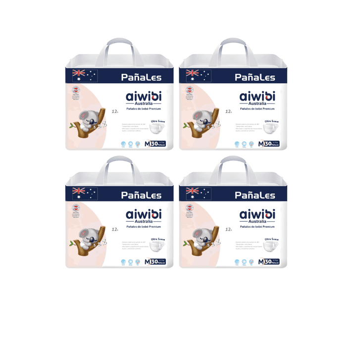 Pack 4 Pañales Aiwibi Premium Talla M | Lider
