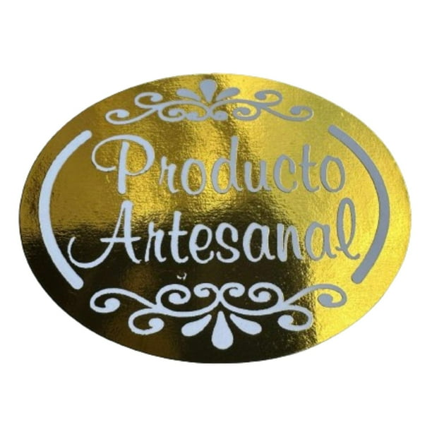 Sticker Producto Artesanal Dorado 100 un 4x3cm dorado | Lider