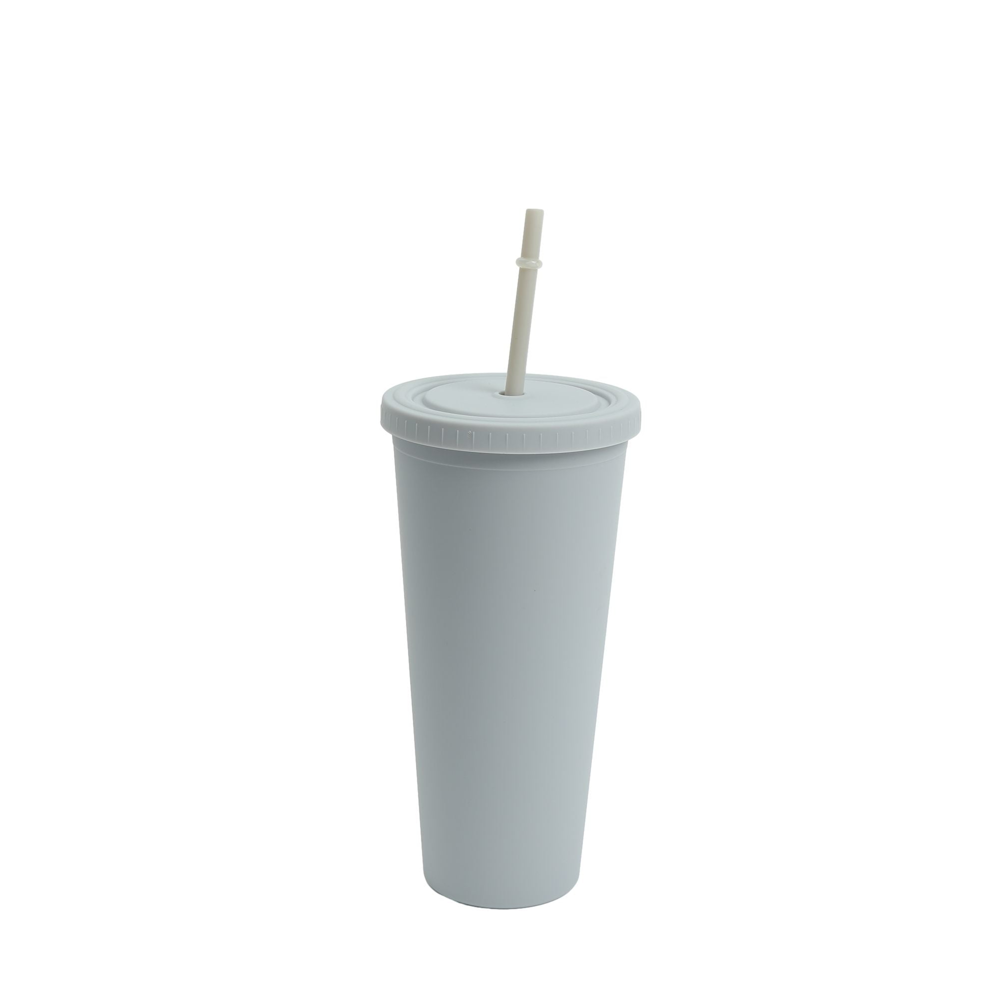 Vaso con bombilla Gris 650ml | Lider
