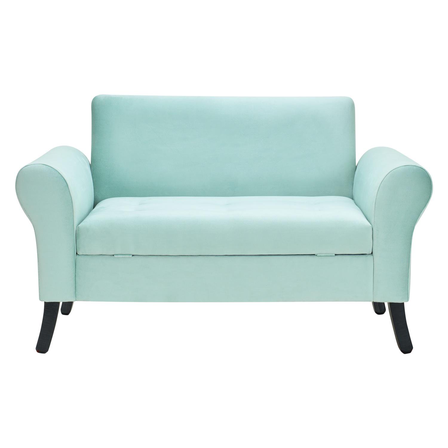 Banqueta Baul + Respaldo Lua 2C Felpa 20 Verde Agua | Lider