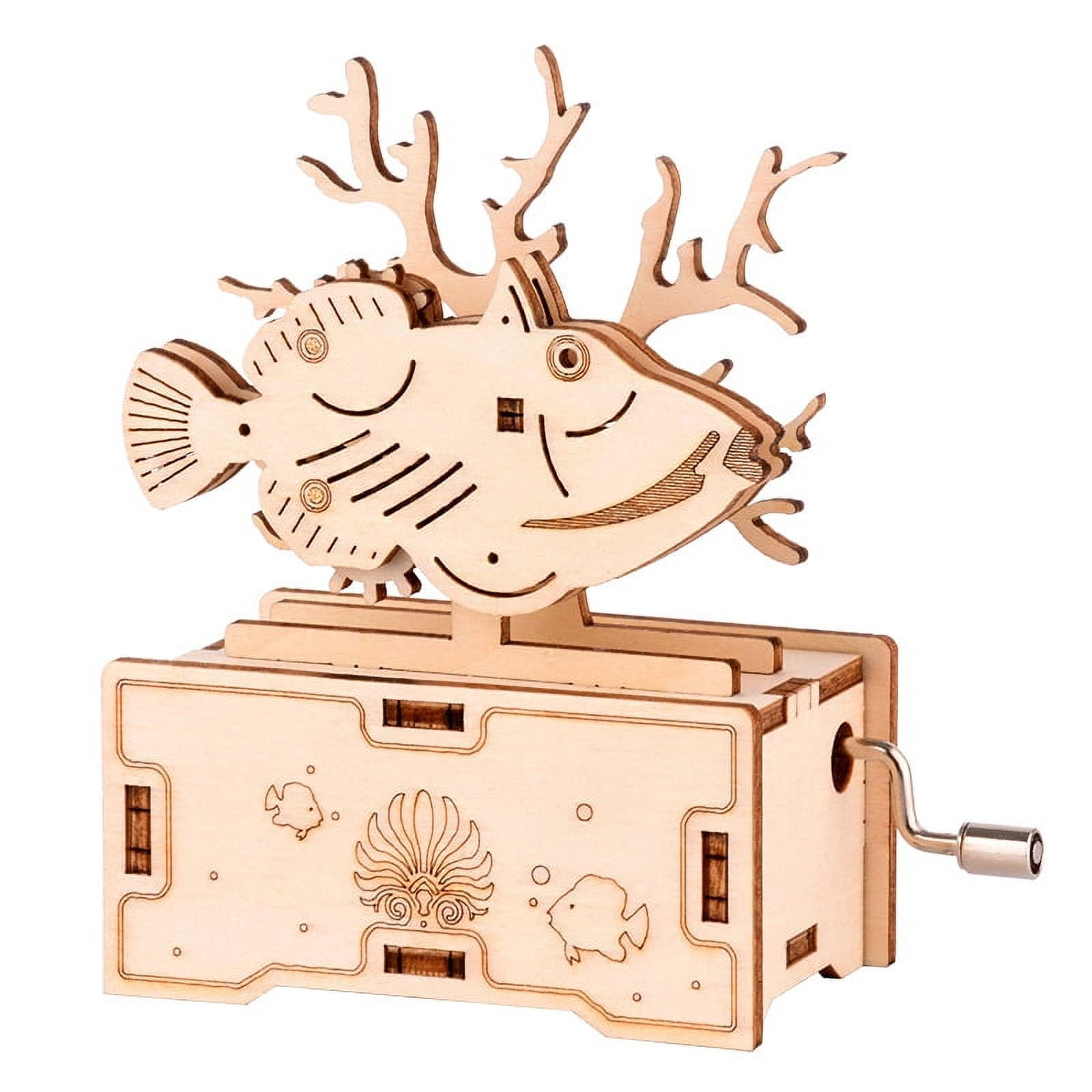 DIY 3D Wooden Puzzle Piano Music Box Model Kits Toys For Children, Hand ...