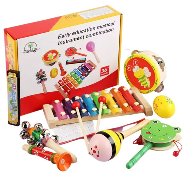 Set 8 Instrumentos Musicales para bebé Montessori Didáctico | Lider