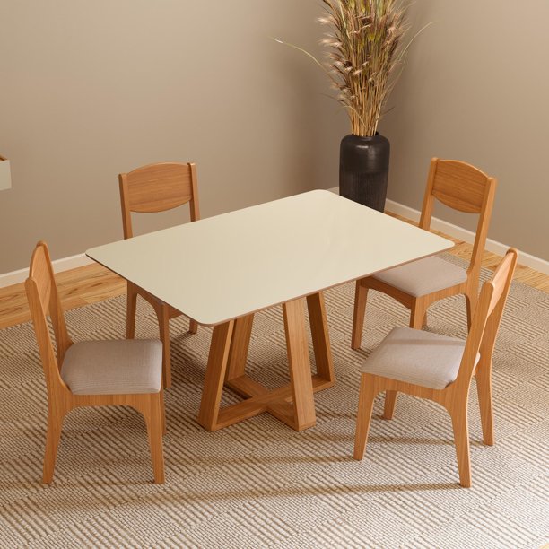 Juego Comedor Tm86 + 4 Sillas Castaño | Lider