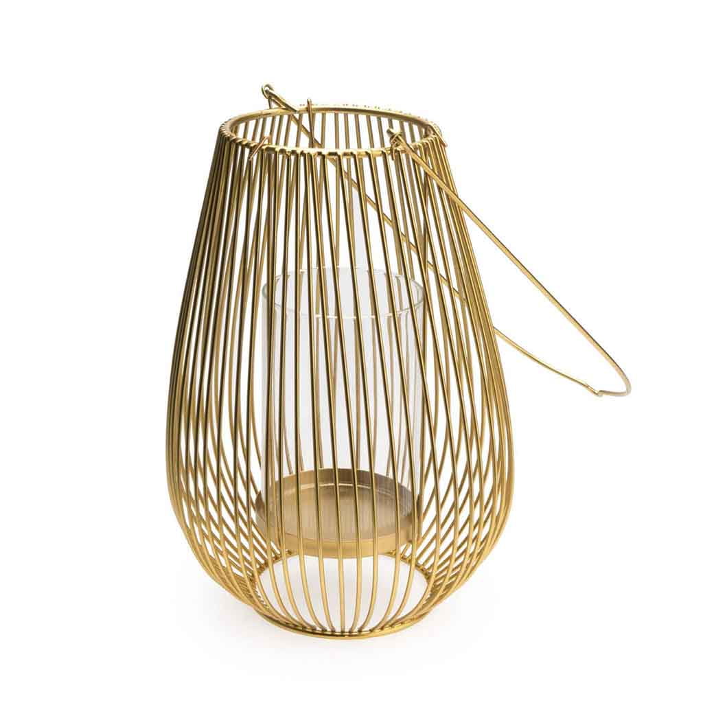 Farolillo Goldy Con Asa Metal Dorado BVS | Lider