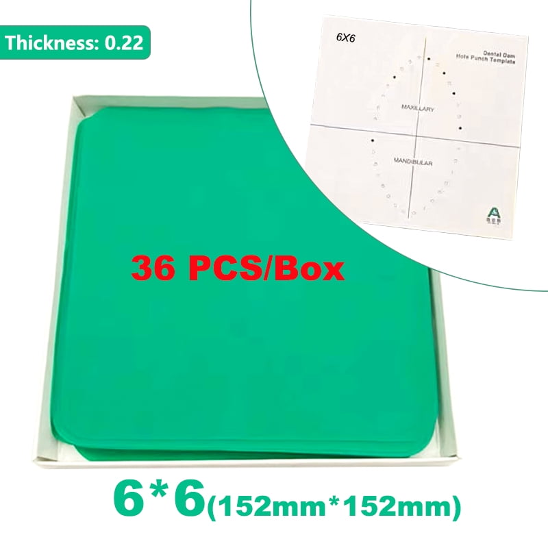 36/52Pcs Dental Rubber Dam Natural Latex Rubber Barrier Dams Green Dark ...