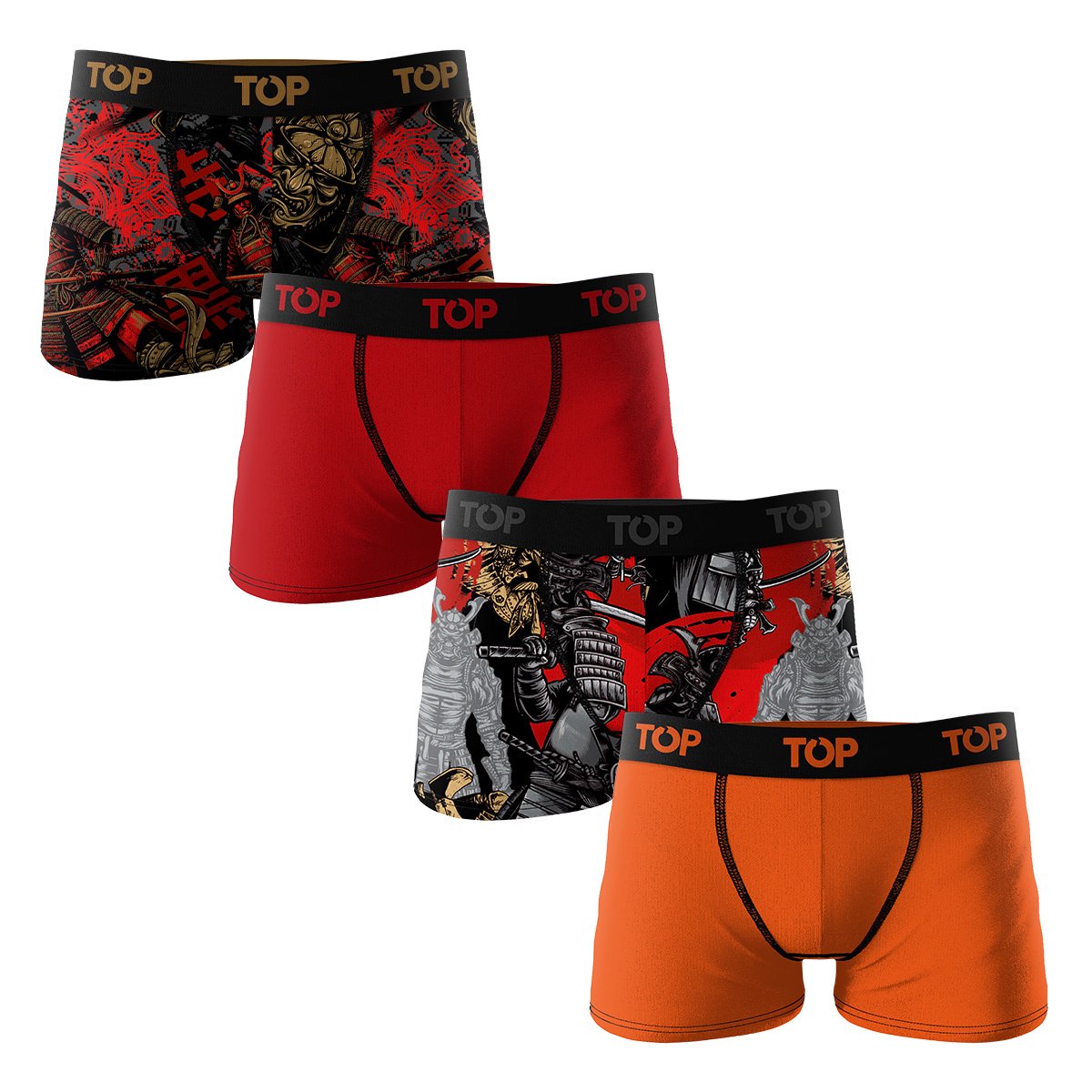 Bóxer Medio Niño Algodón Pack 4 Guerreros - Samurai C2 | Lider