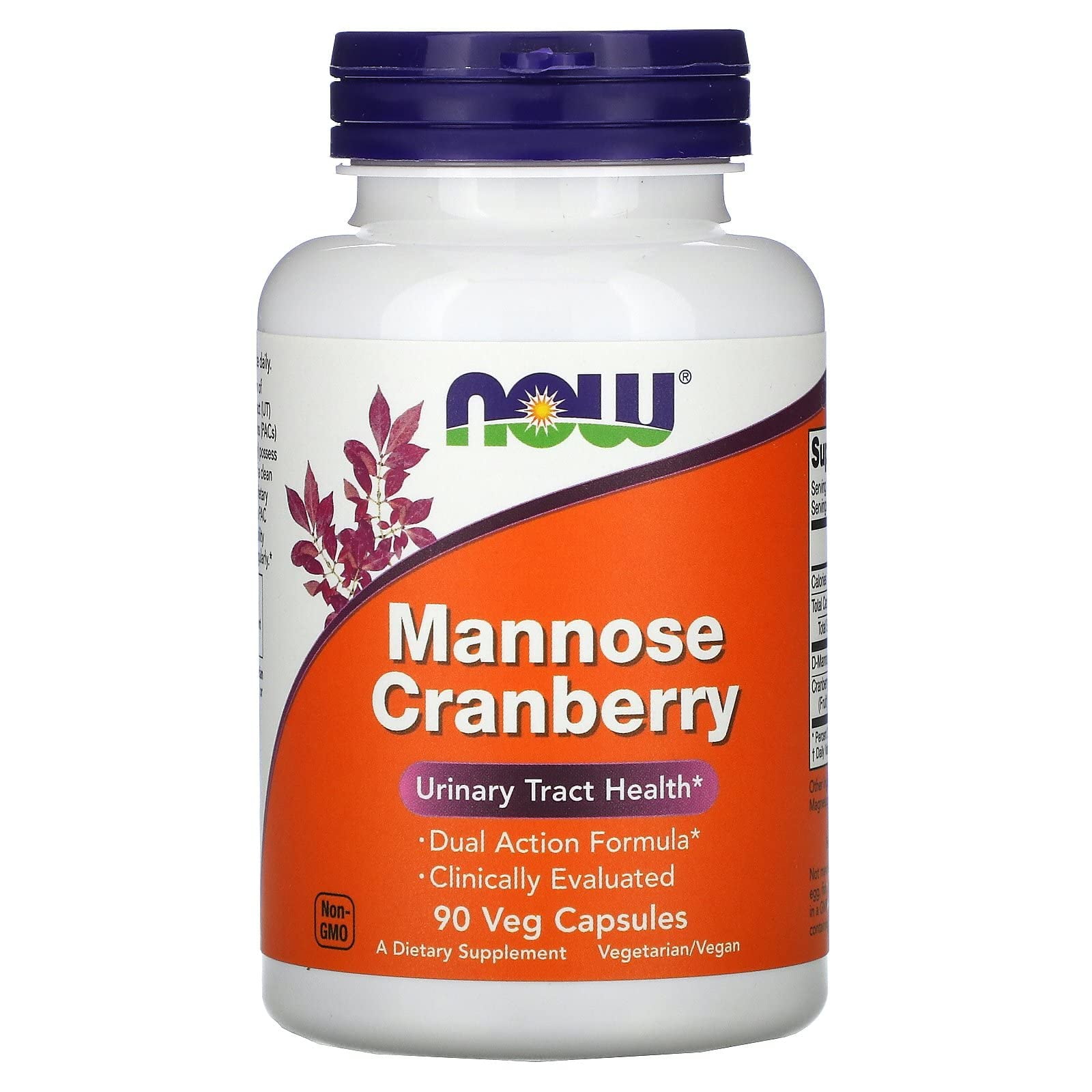 Supplements NOW Manosa y arándano de doble acción, 90 cápsulas | Lider