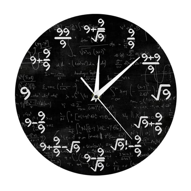 Reloj De Pared Moderno Relojes De Ecuaciones Matemáticas Fórmulas Del 9 ...