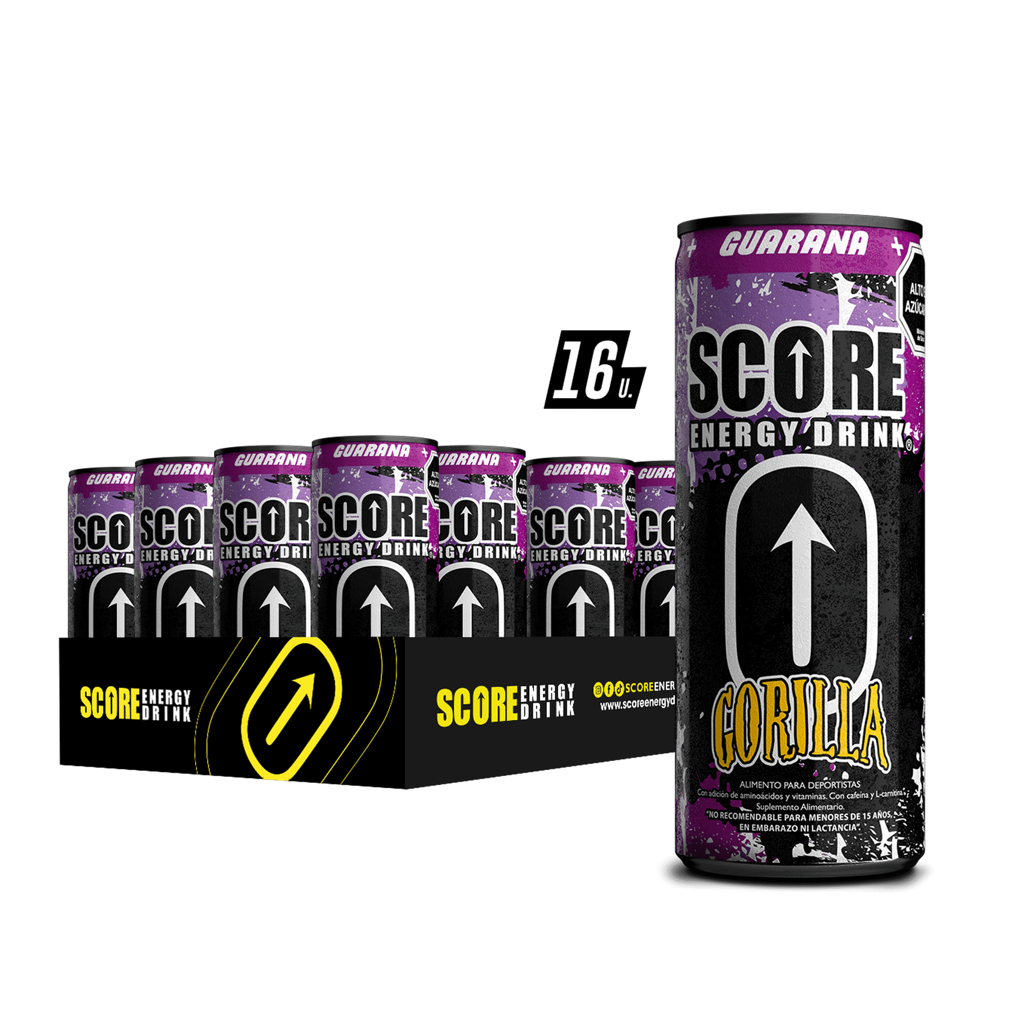 Pack 16 latas Bebida Energética Score Gorilla 250Ml | Lider