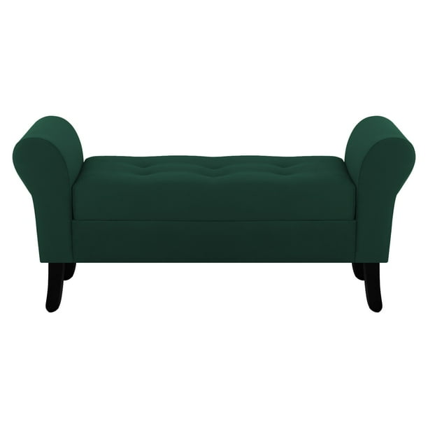 Banqueta Baul Lua 2c Felpa 20 Verde Botella | Lider