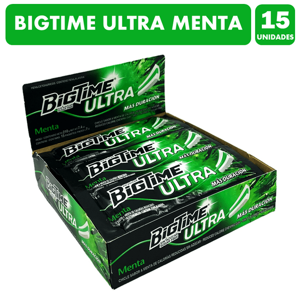 Bigtime Verde - Ultra Menta - Arcor (Caja Con 15 Unidades) | Lider