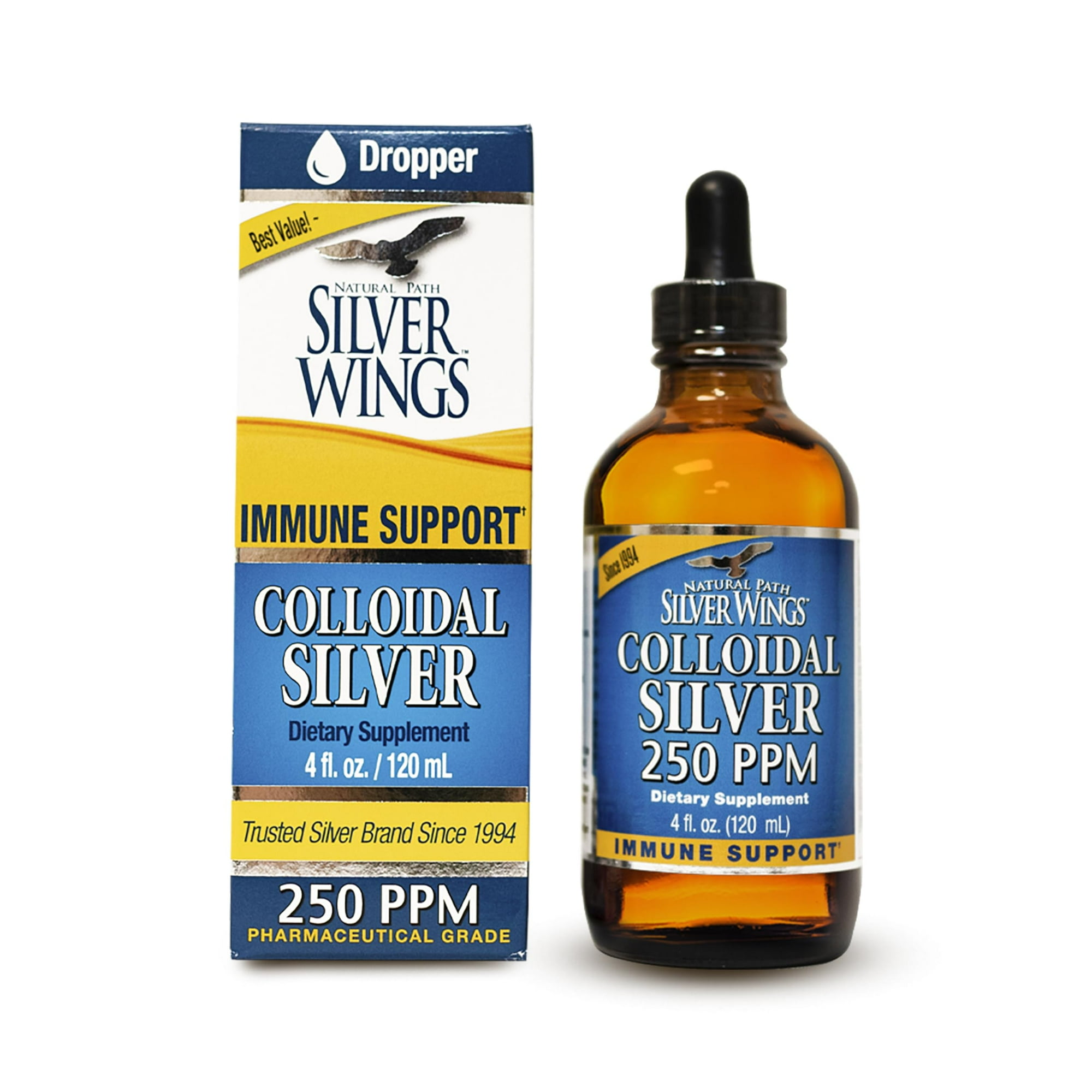 Suplemento de plata coloidal Natural Path Silver Wings, 250 ppm | Lider