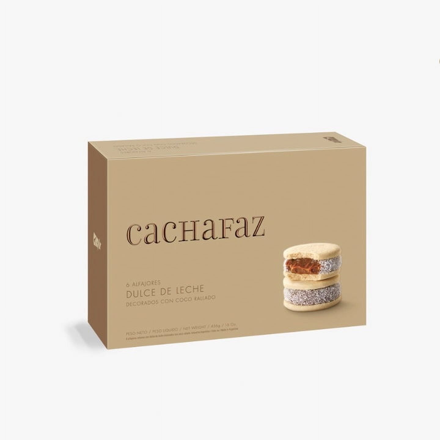 CACHAFAZ Alfajor de Maicena relleno con Dulce de Leche 6 U. (455g) | Lider