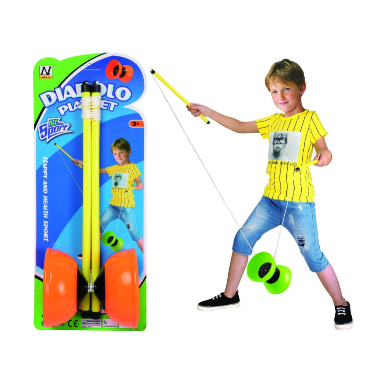 Juguete Diábolo Con 2 Varilla Y 1 Cuerda De Malabares Yoyo | Lider