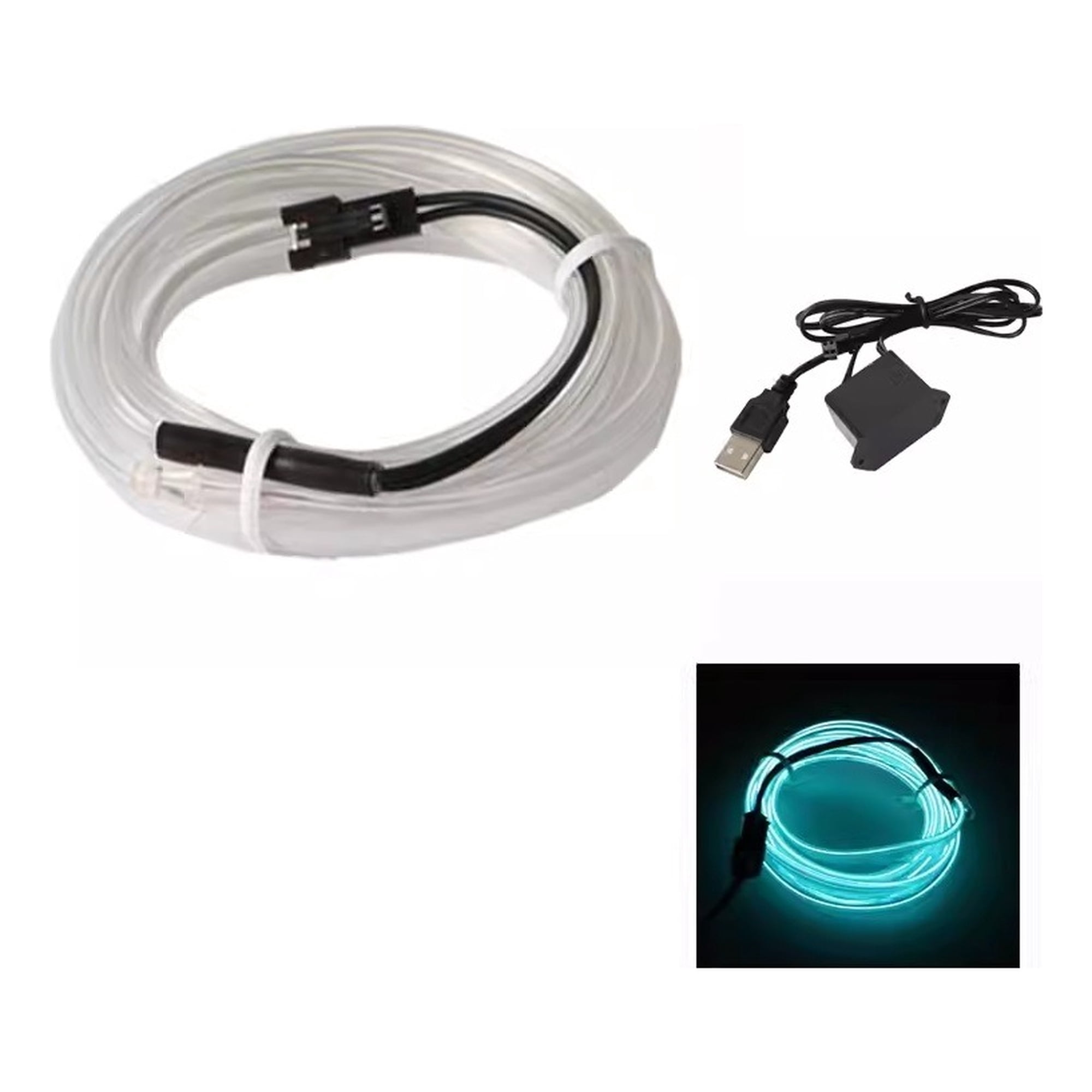 Hilo Tira Luz Neon Colores Led Conector Usb 12v Auto Moto 3m | Lider