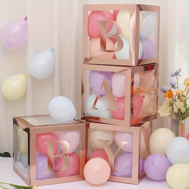 Set, Transparent Balloon Box, BABY Letter Party Decoration Supplies ...