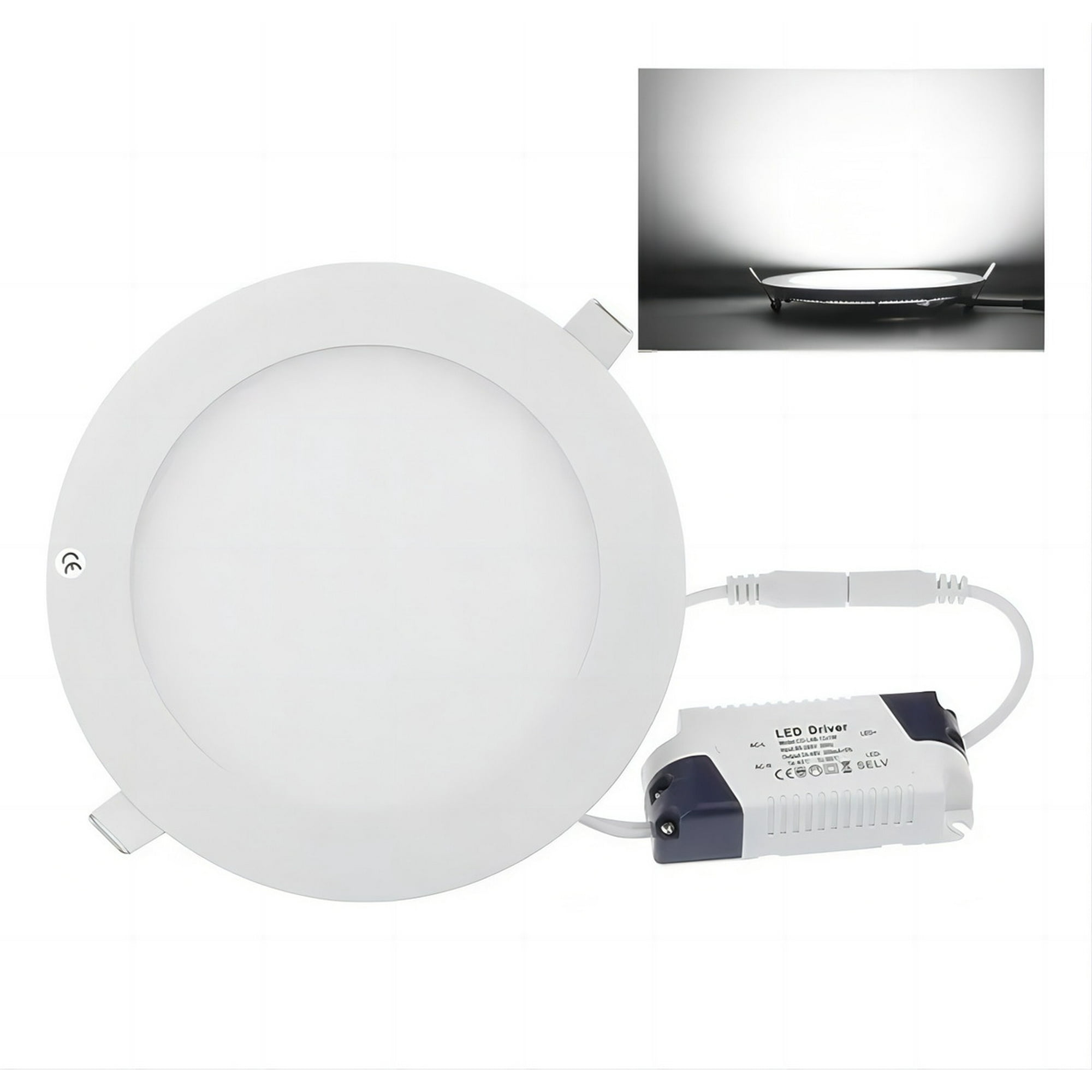 X10 Foco Panel Plafón Led 9w Embutido Redondo Luz Frio | Lider