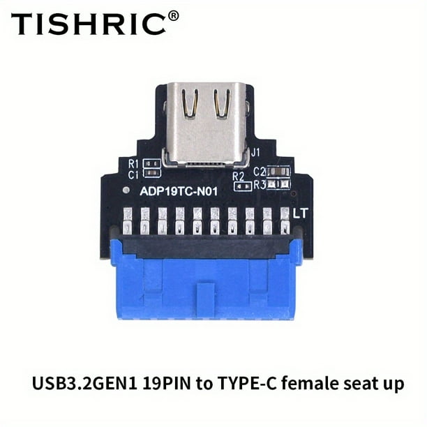 Motherboard 19PIN IDC To 2 Ports USB 3.0 Type C Riser Card USB C Hub ...