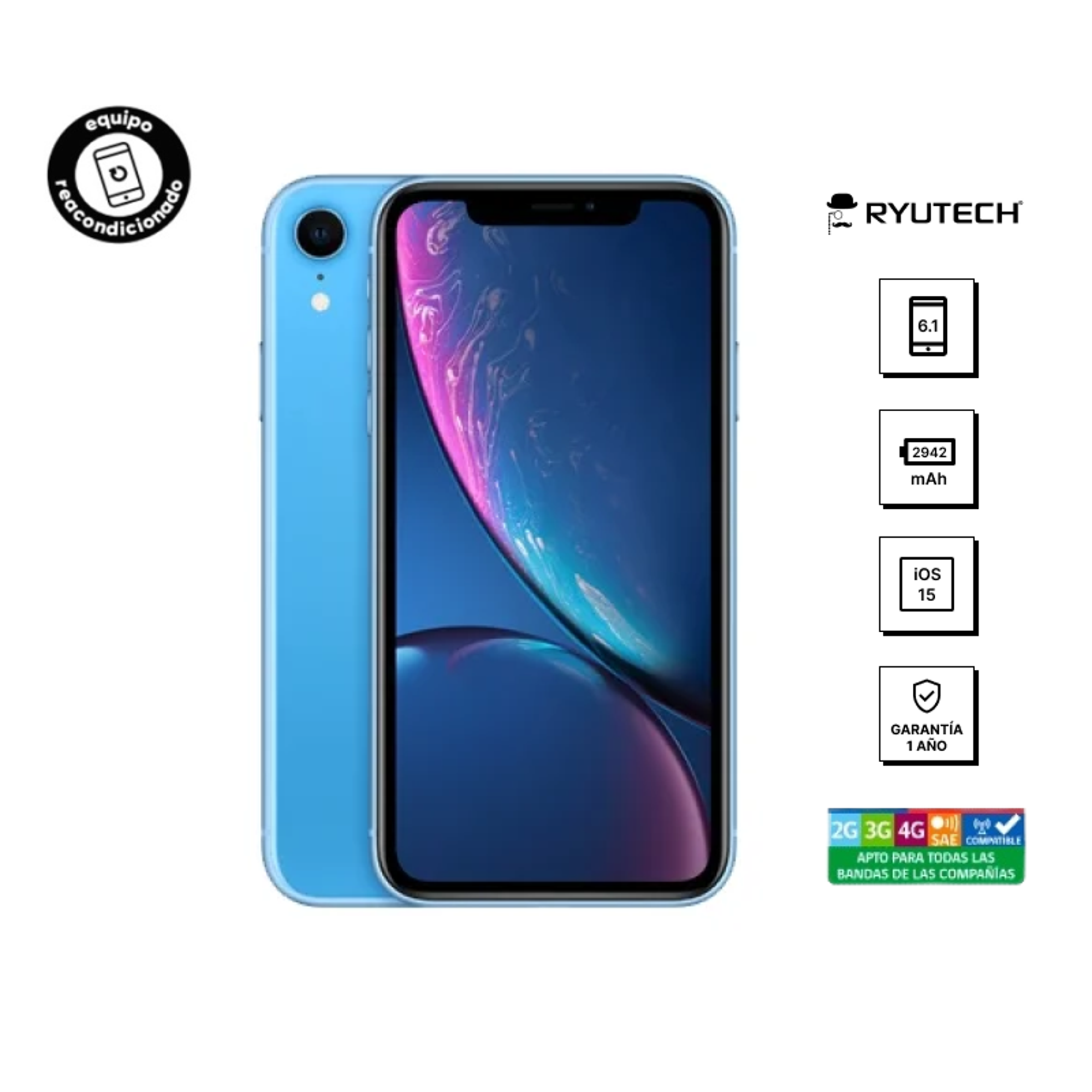 Iphone XR 64GB Azul - Reacondicionado | Lider
