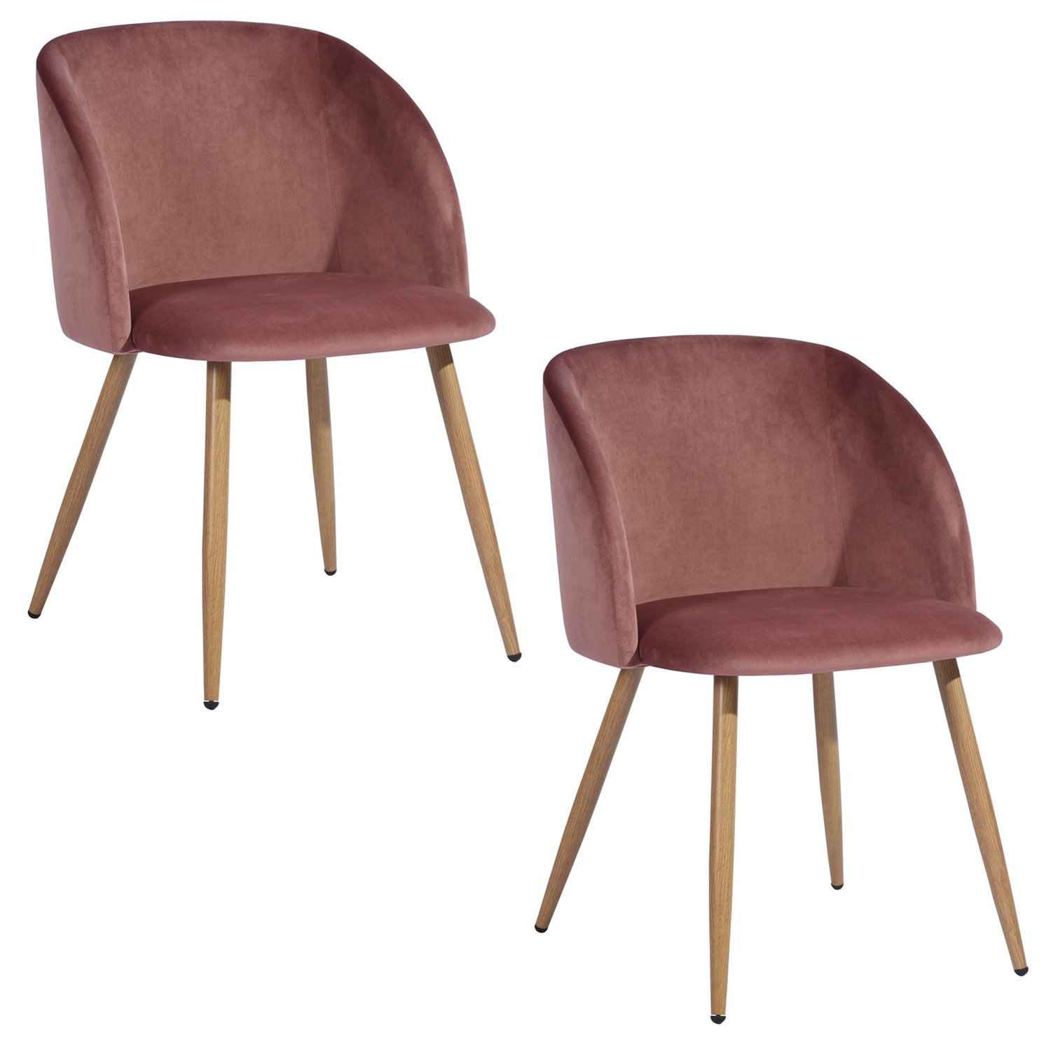 Pack 2 Sillas Comedor Lounge Terciopelo Rosado | Lider