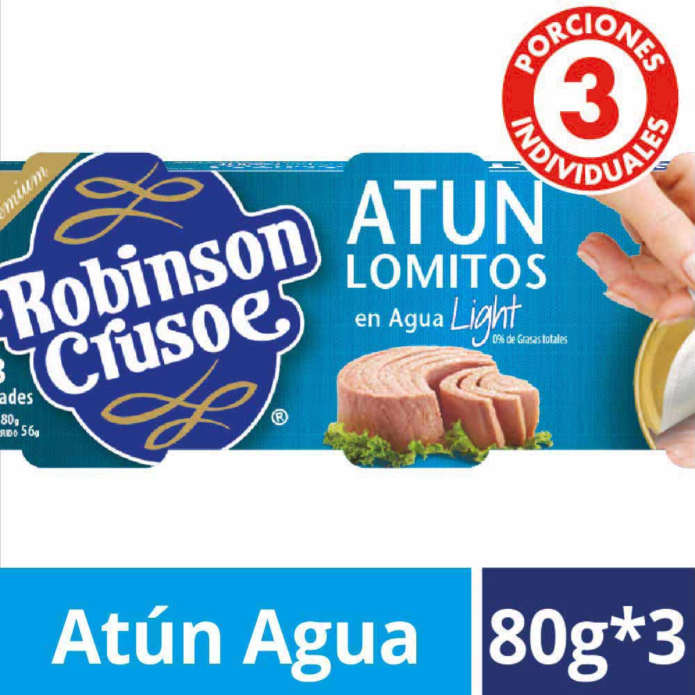 Lomitos De Atún En Agua Light Caja, Drenado 168 g - Neto 240 g | Lider