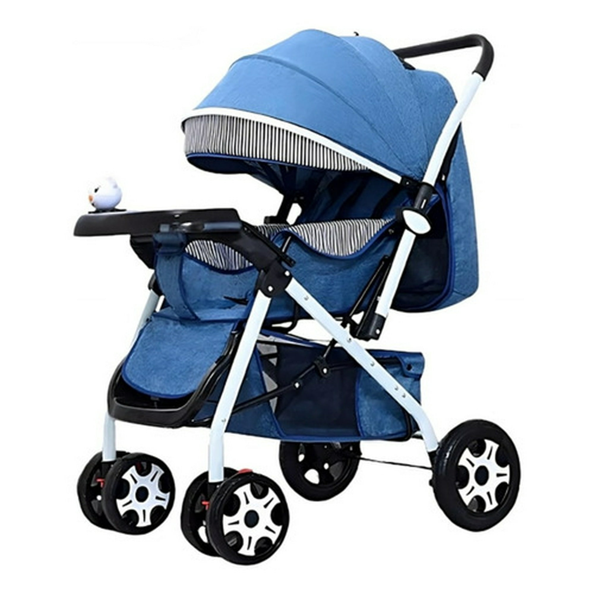 Coche Azul De Bebe Paseo Plegable Con Bandeja | Lider