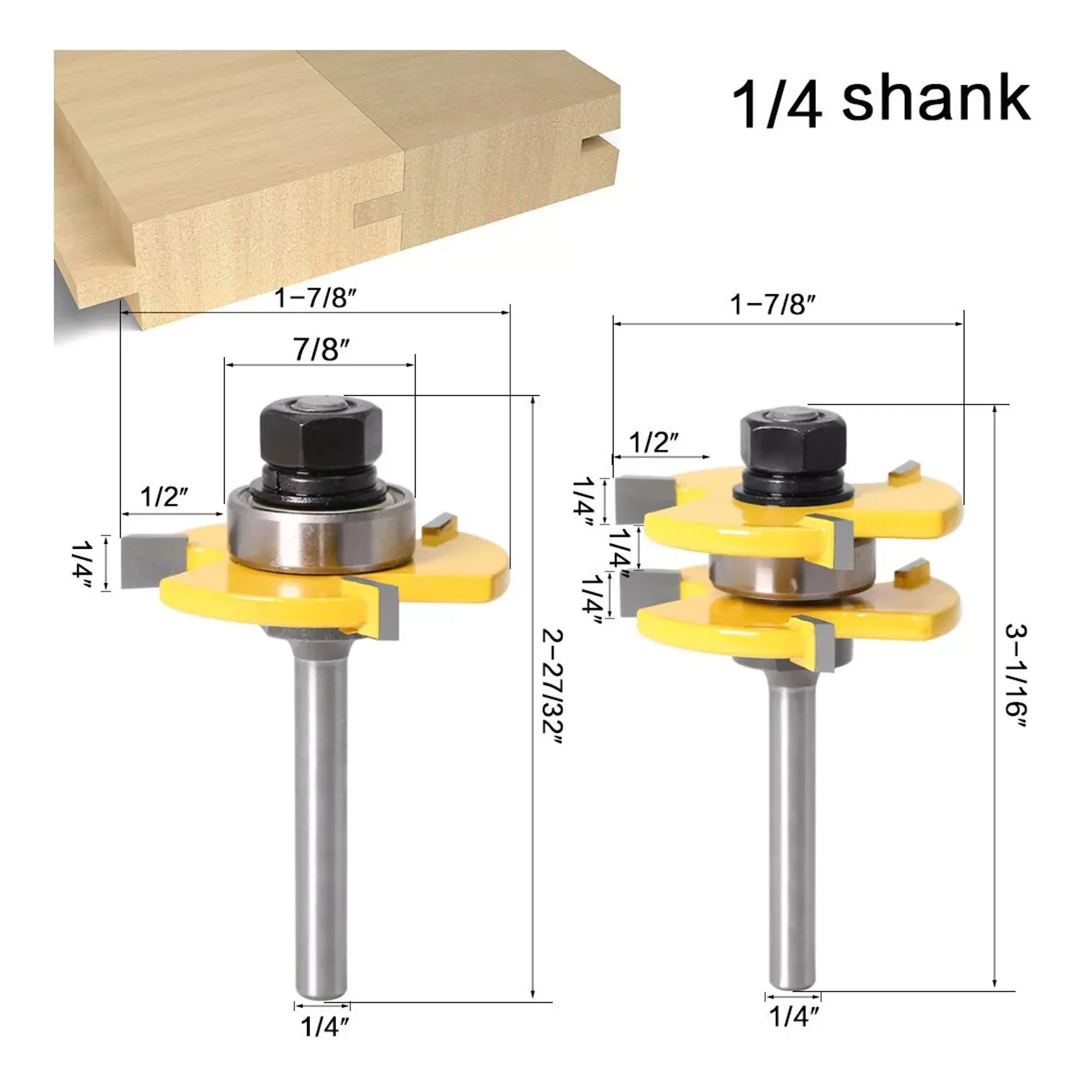 Fresa Madera Ensamble O Machimbrado Vástago ¼ | Lider
