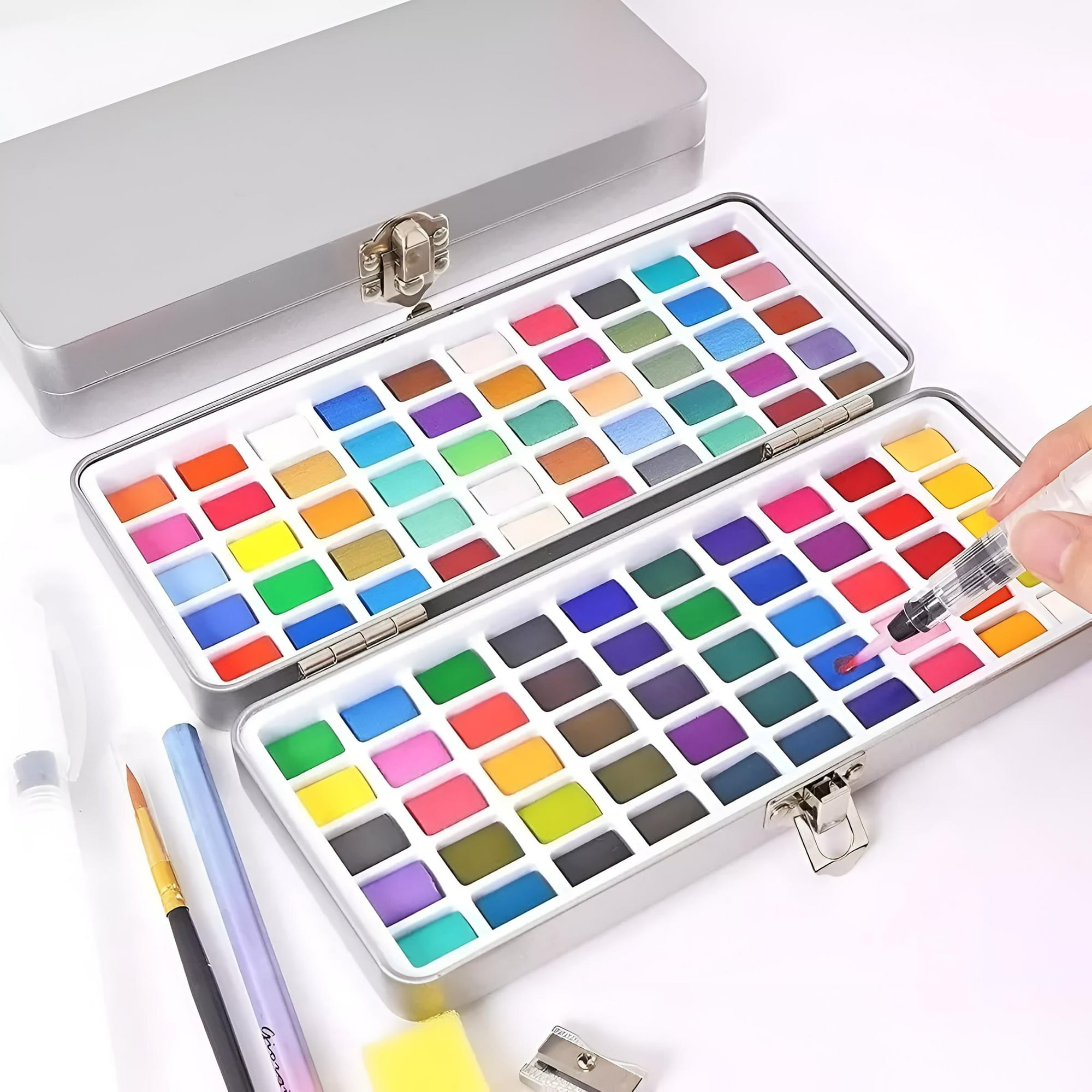 Set Acuarela Pastillas 100 Colores Pastel Metalico | Lider