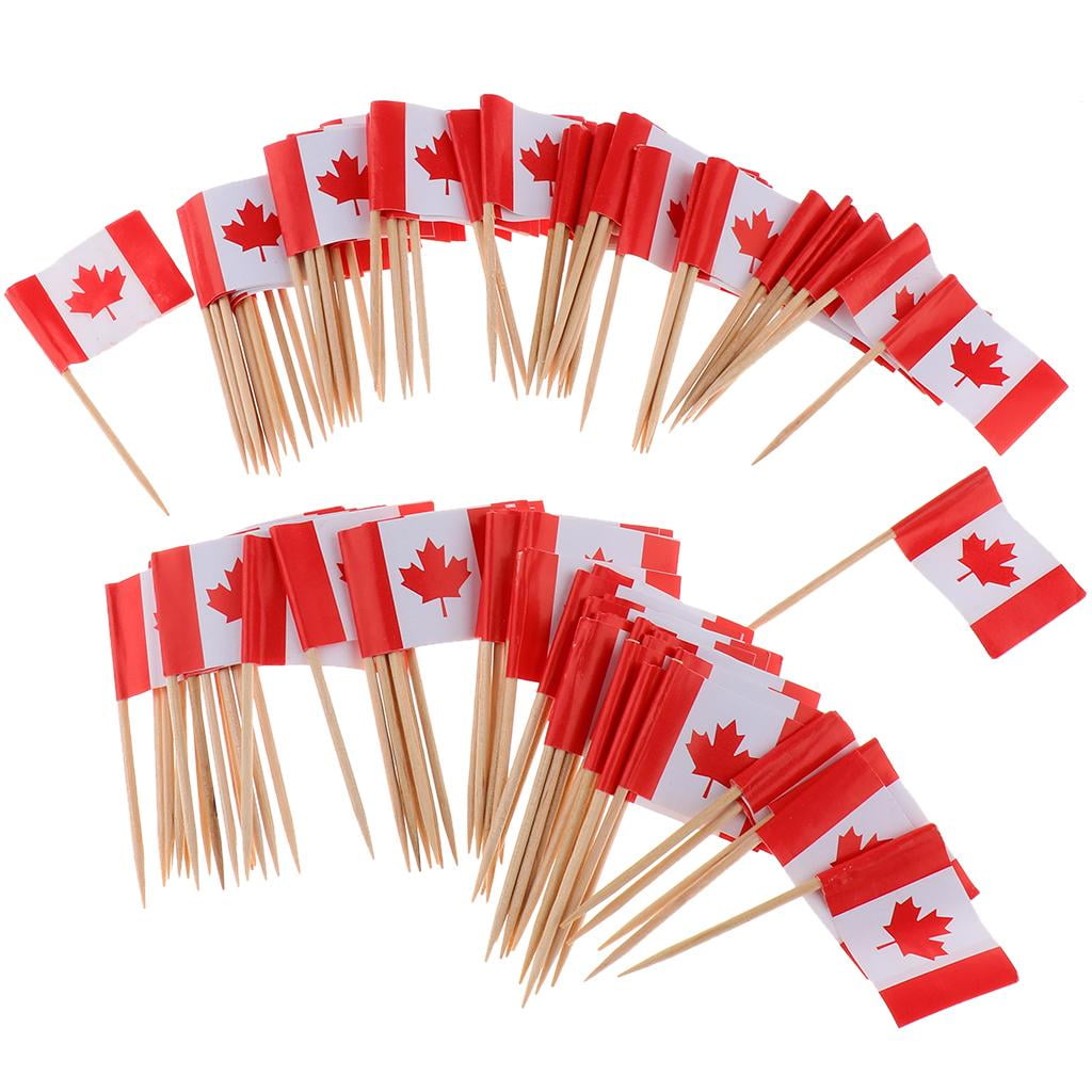 100 Piezas Decorativas Bandera Palillos Fiesta Comida Decoraciones