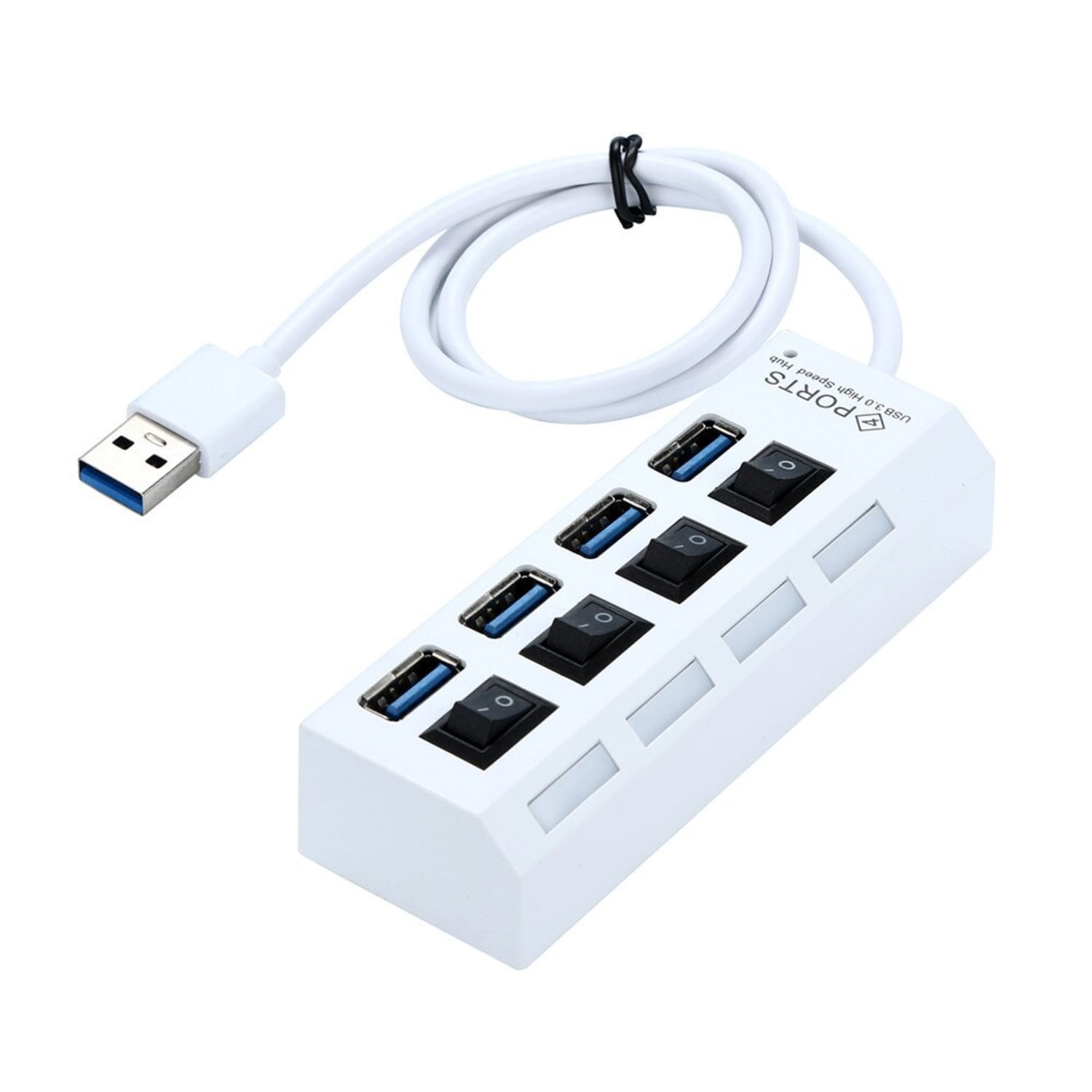 Hub USB 2.0 Con Switch Con 4 Puertos Blanco | Lider