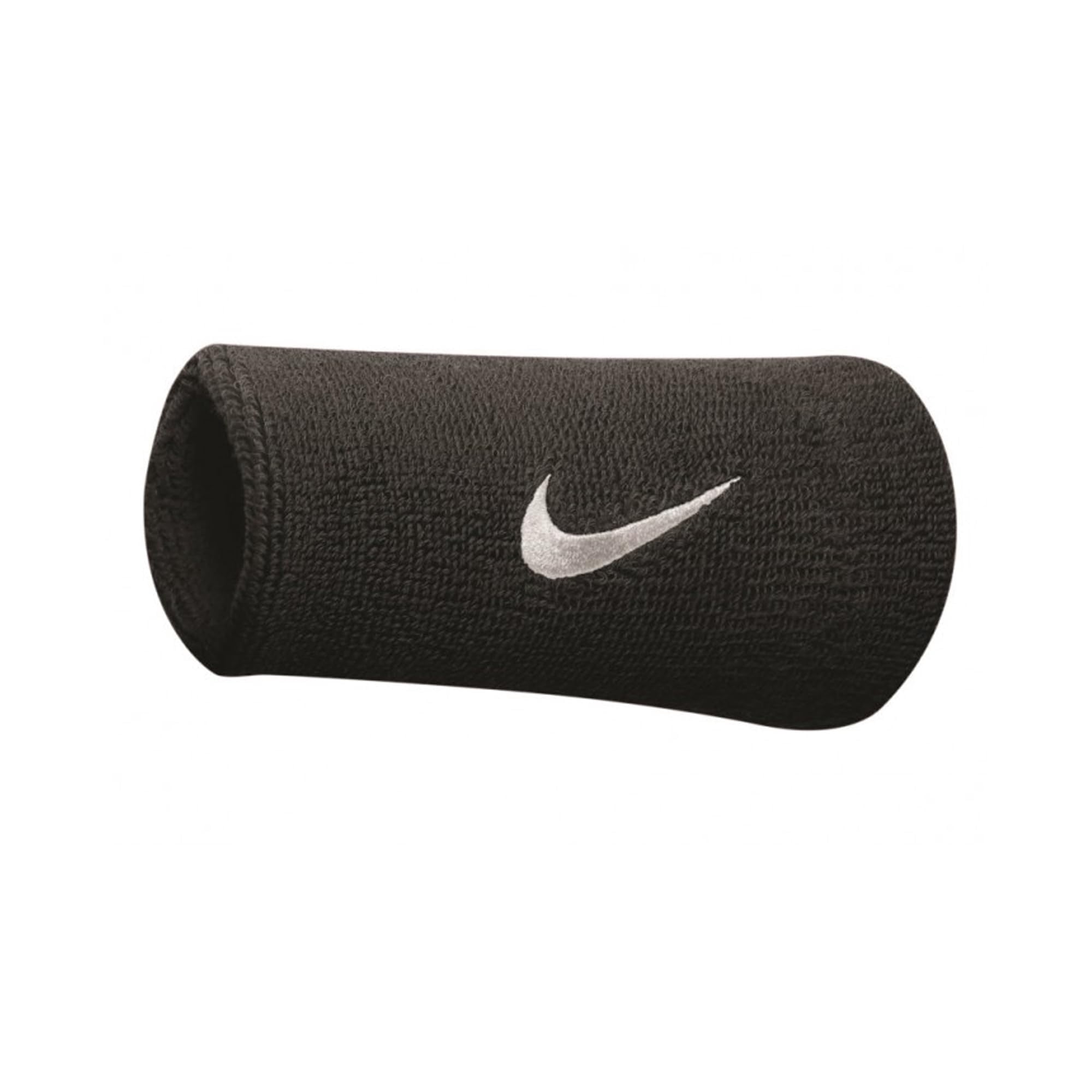 Par de pulseras Nike Swoosh Doublewide, negras, 12,7 cm de ancho | Lider