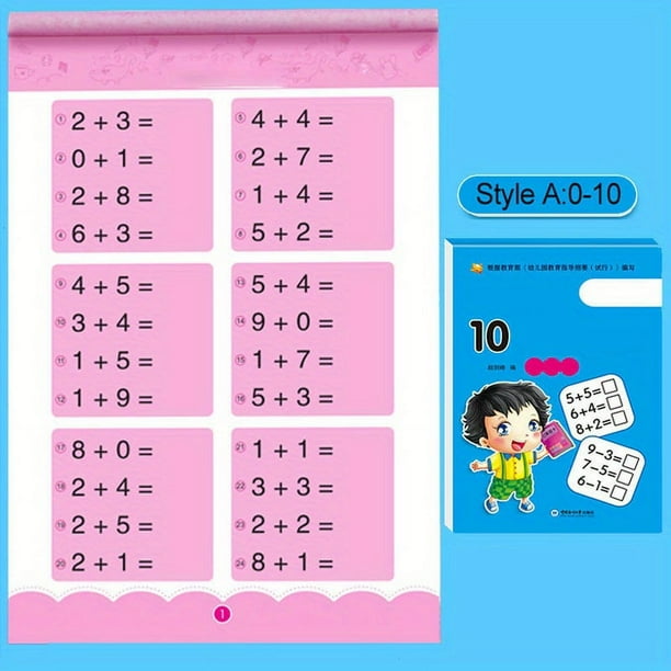 80-Page Math Exercise Books for Kids: Addition, Subtraction & Handwritten Arithmetic with ...