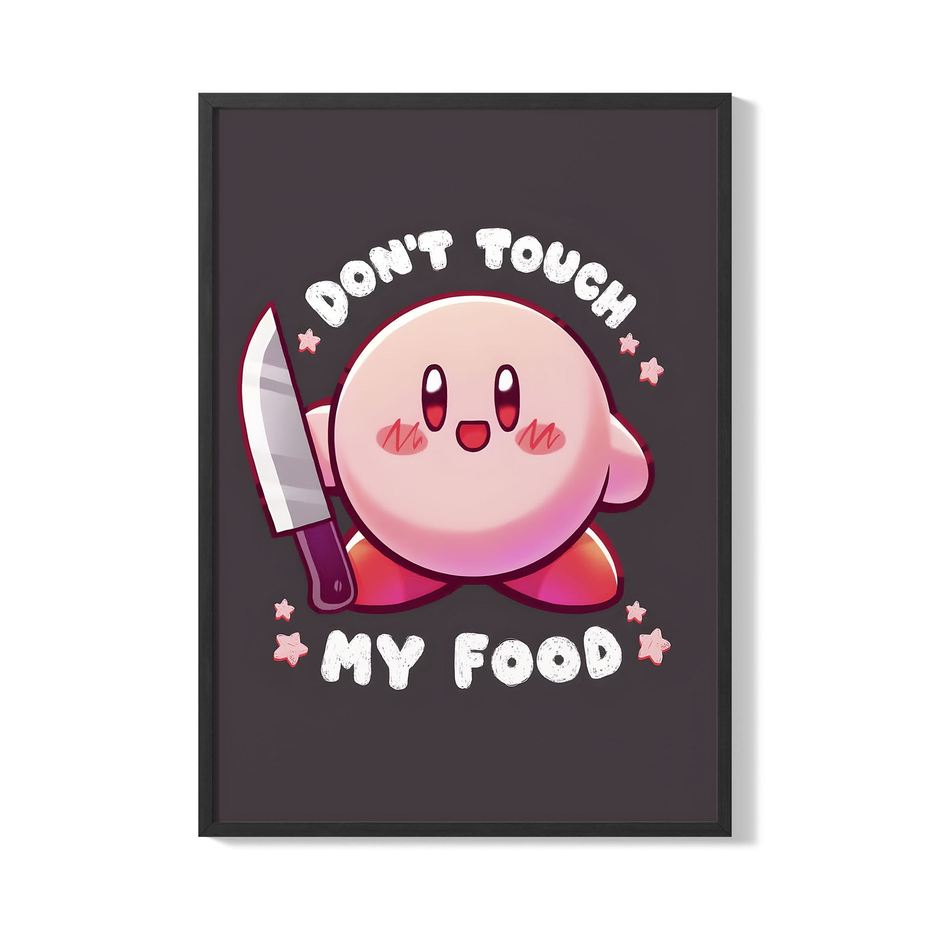 Cuadro Poster Enmarcado Kirby No Toques Mi Comida Decorativo | Lider