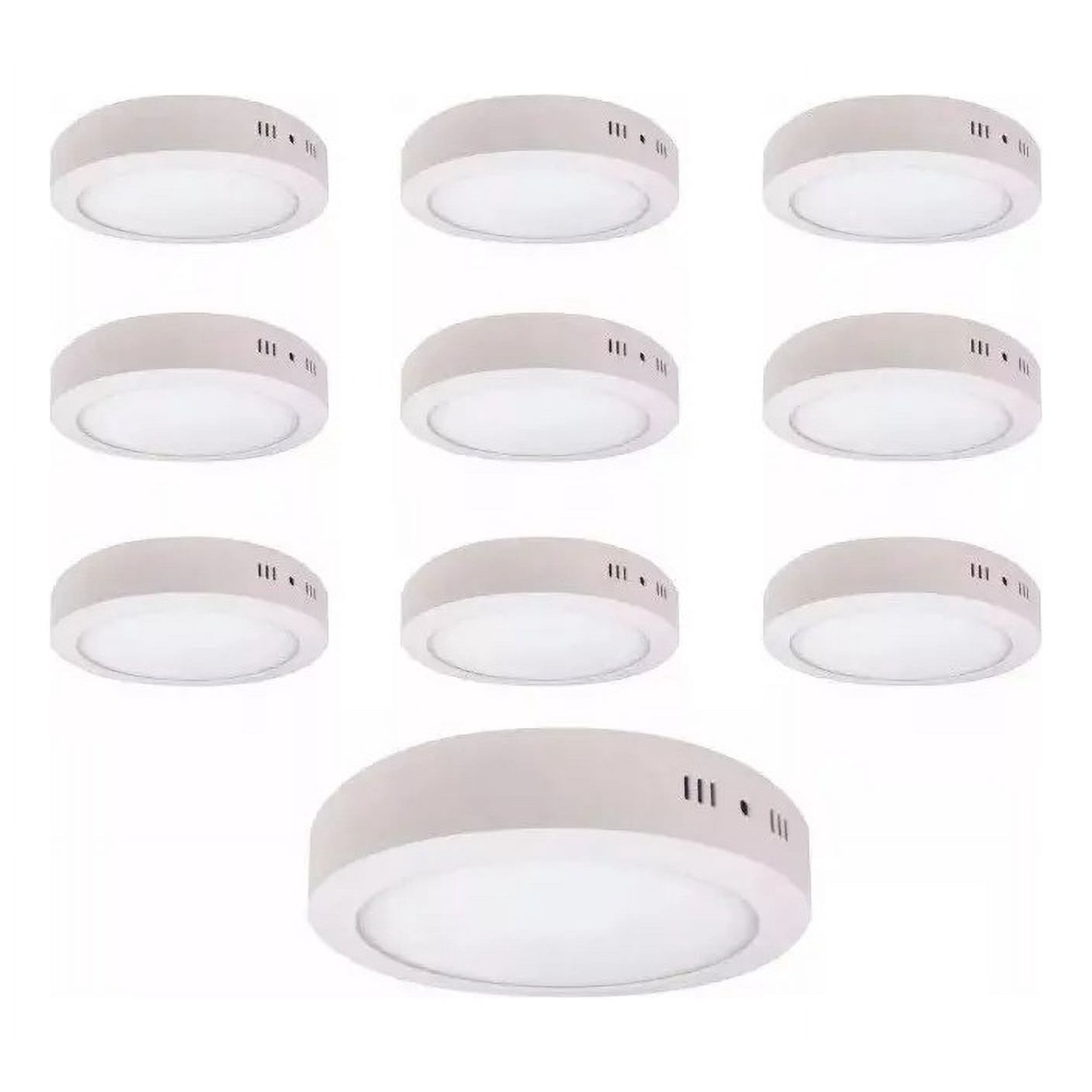 Pack X10 Foco Plafon Led Sobrepuesto Redondo 12w Blanco Frio | Lider