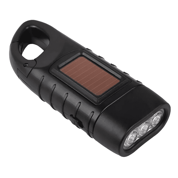 Linterna Recargable Con Dinamo Y Panel Solar Para Camping | Lider